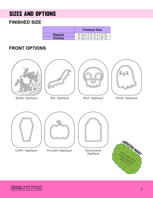 Make It Spooky | Bitty Bug Pack Add-on Sewing Pattern – Carolina Little ...